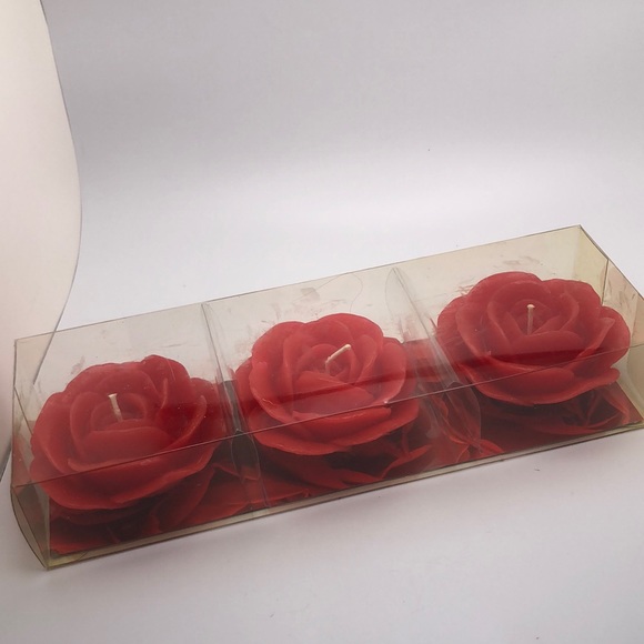 Vintage | Accents | Vtg Floating Candles Red Rose Set Of 3 | Poshmark